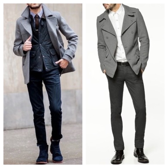 Topman | Jackets & Coats | Topman Woolblend Heather Gray Peacoat Brand ...